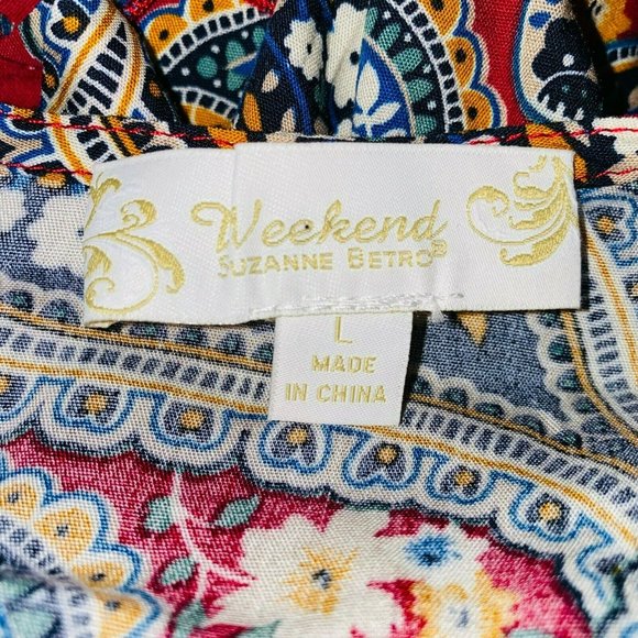Suzanne Betro | Tops | Susan Betro Weekend Womens Large L Paisley Print ...
